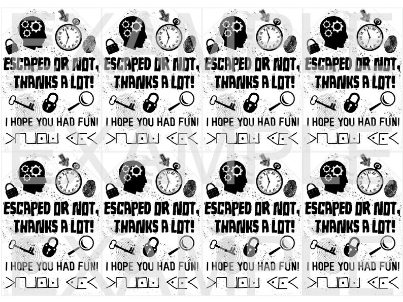 Escape Room Tags With Interactive Code Aged Background 2 - Etsy