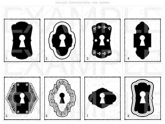 Escape Room Door Locks and Locks Hang Tags Escape Room-Themed w Aged ...