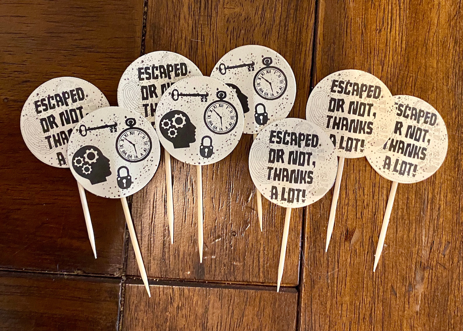 Escape Room Cupcake Toppers W Aged Background Plus Alternate - Etsy