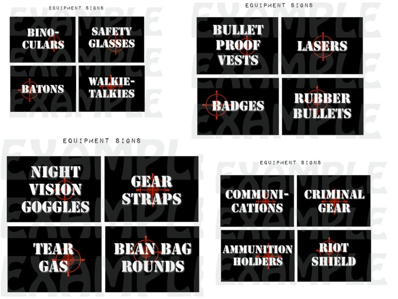 PDF: Printable SWAT Equipment Signs Set of 20 Black - Etsy