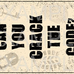 Escape Room Sign "can You Crack the Code?" Pdfs & Jpgs White or Color ...