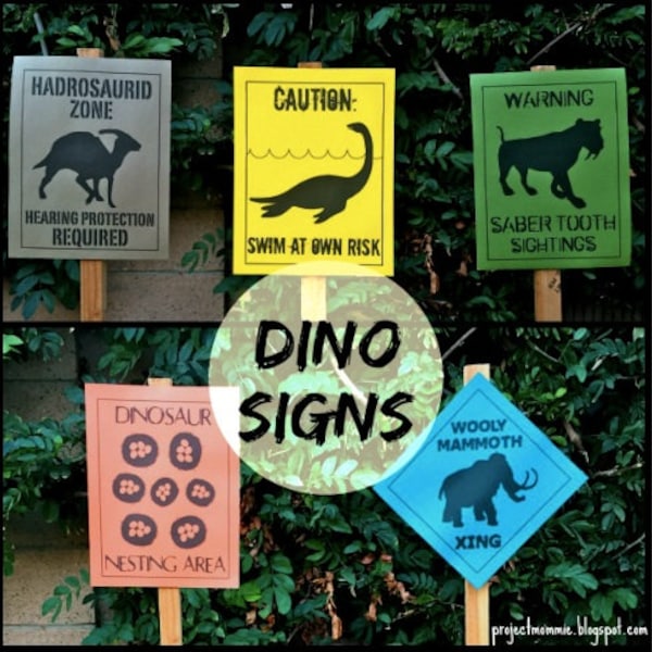 Dinosaur Warning Signs Svg - Etsy