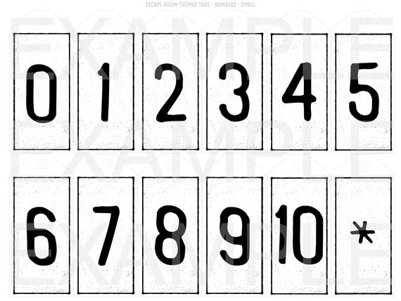 Escape Room Numbers & Letters Hang Tags Escape Room-Themed w Aged ...
