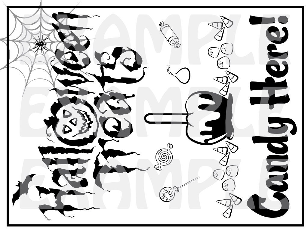 PDF: Halloween Treats candy Here Door Sign Party | Etsy