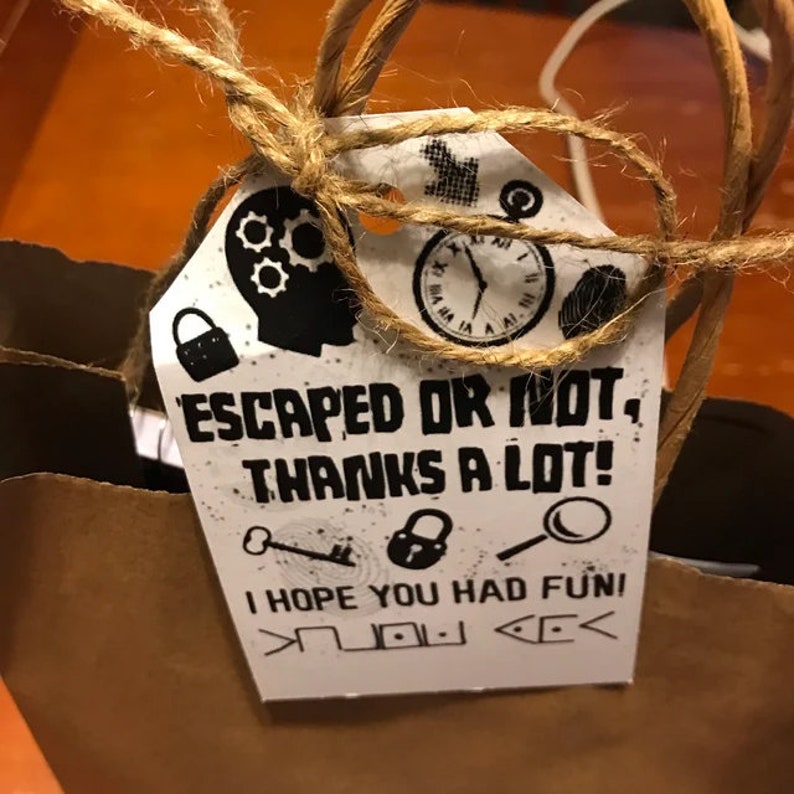 Escape Room Tags With Interactive Code Aged Background 2 - Etsy