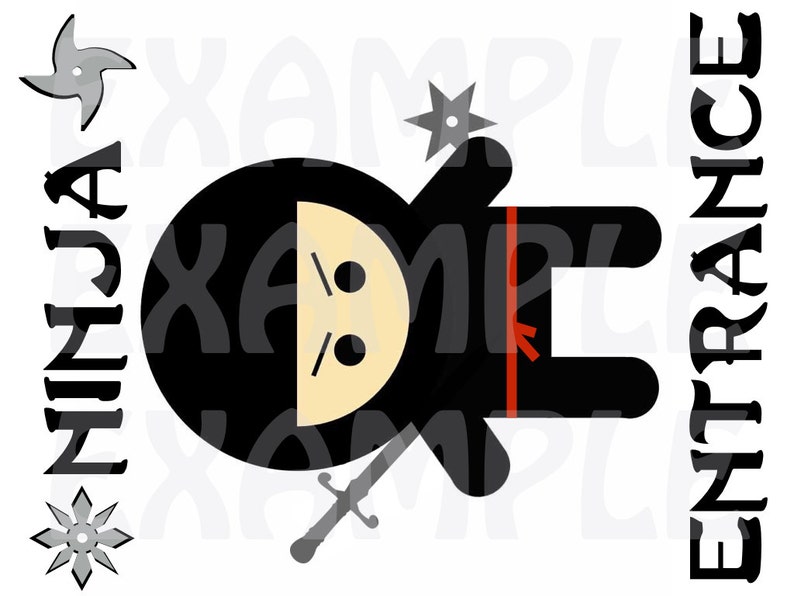PDF: Ninja cute but Fierce Entrance Sign | Etsy