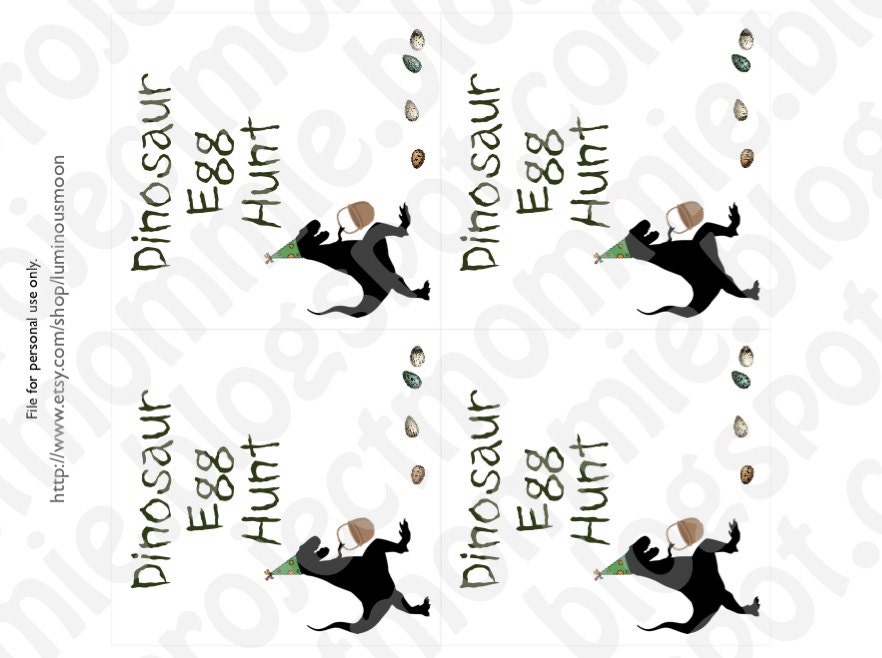 PDF: Dinosaur Egg Hunt Bag Labels Digital File DIY Printable | Etsy