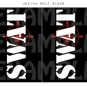 PDF: Printable SWAT Signs Small Medium and Large Black Digital File DIY ...