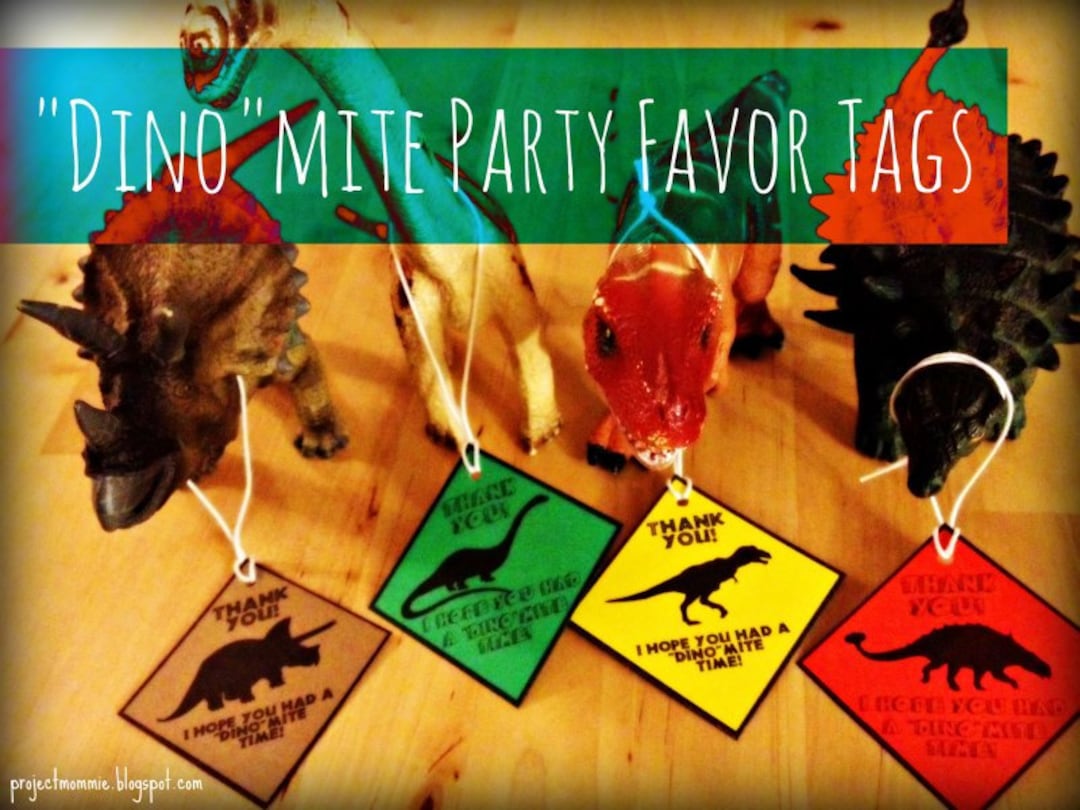 PDF: Dinosaur Party Favor Tags 2" X 2" - Digital File DIY Printable ...