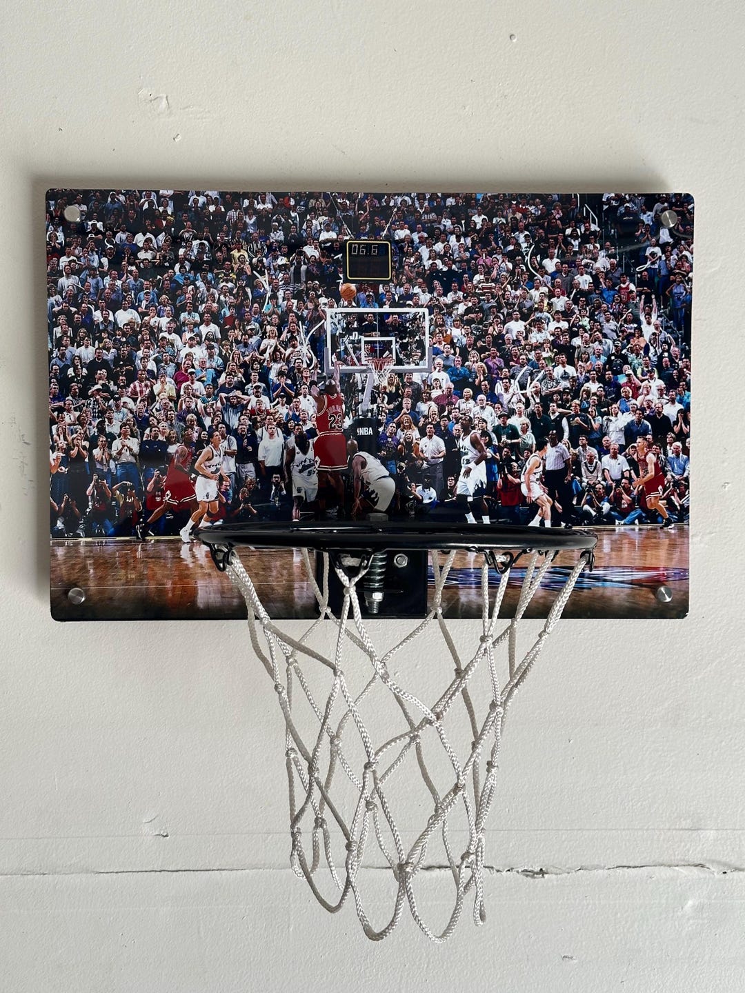 Michael Jordan Inspired Mini Basketball Hoop Decor. 12x18inch Last Shot ...