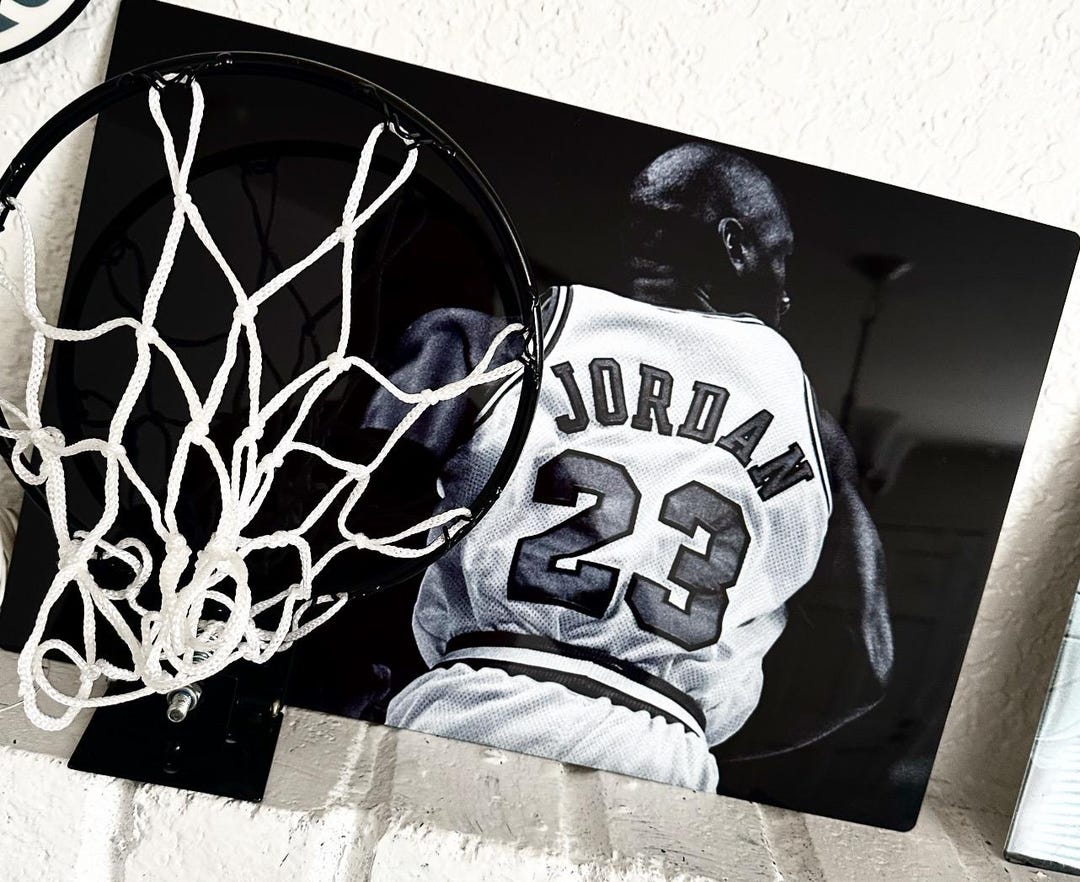 Michael Jordan Inspired Mini Basketball Hoop Decor. 12x18inch - Etsy