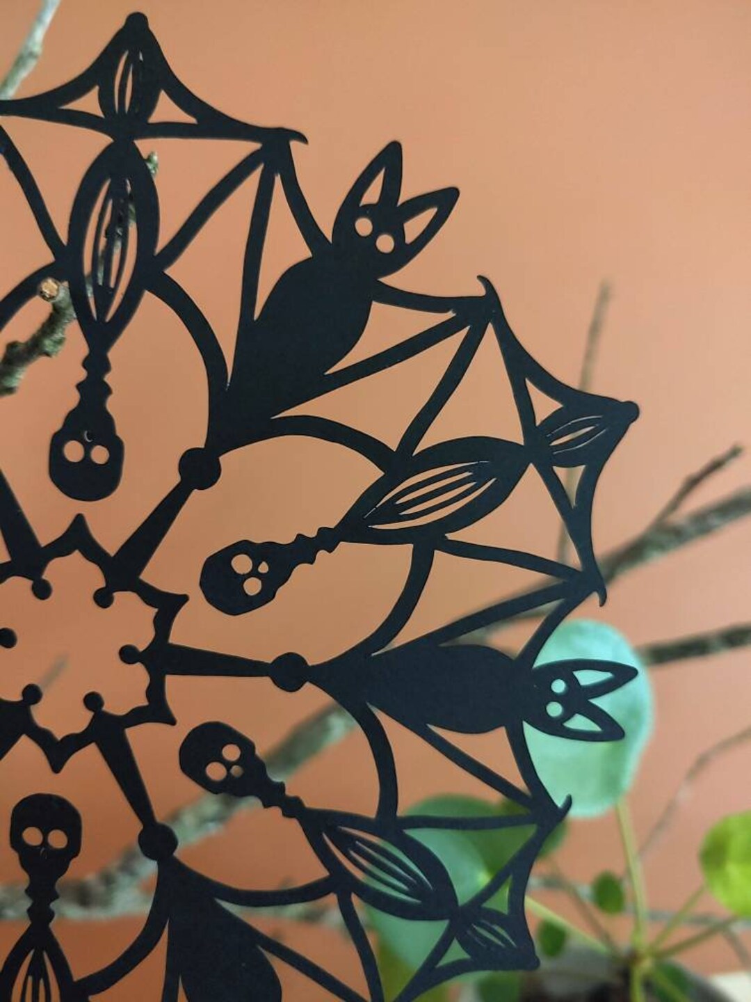 Bats and Skulls Halloween Paper Art Ornament - Etsy
