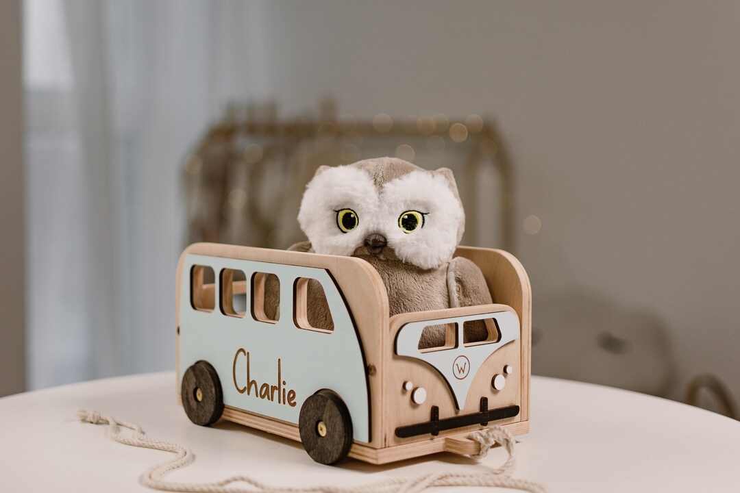 Pull Along Car Toy, Educational Kids Toy, Custom Baby Gift, Toddler ...