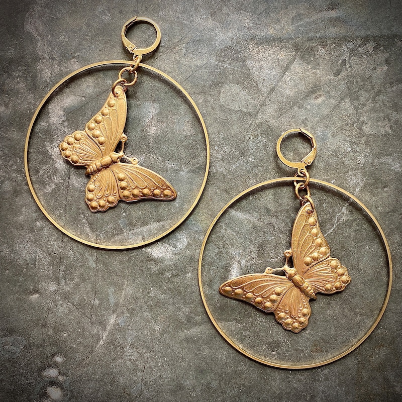 Butterfly Earrings - Etsy