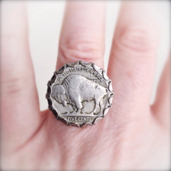 Buffalo Bison Nickel Ring Adjustable | Etsy