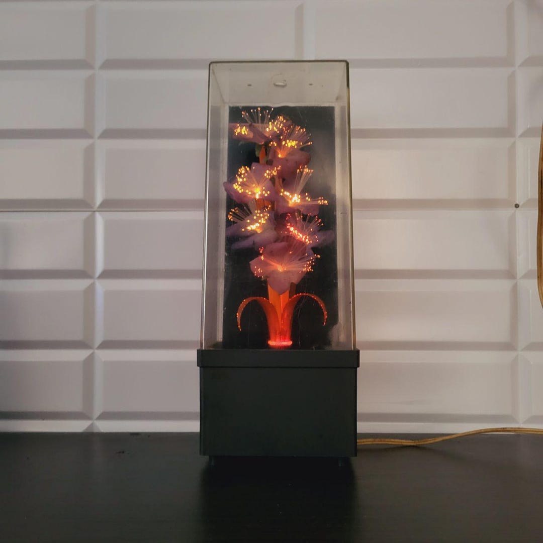 Vintage Vtg '88 Fiber Optical Color Changing Music Box Unicorn Floral ...