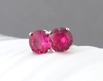 Ruby Post Earrings - Etsy