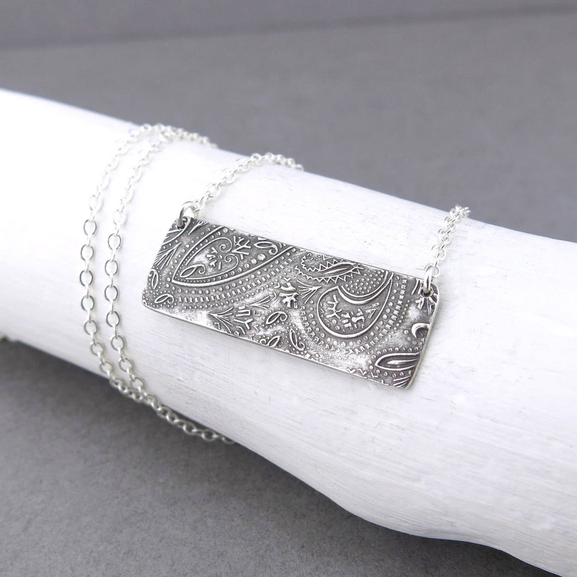 Silver Bar Necklace for Women Sterling Silver Necklace Layering ...