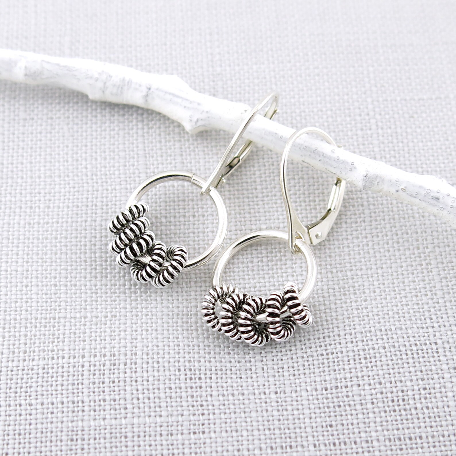 Dainty Silver Hoop Earrings Silver Earrings Tiny Circle Earrings Lever ...