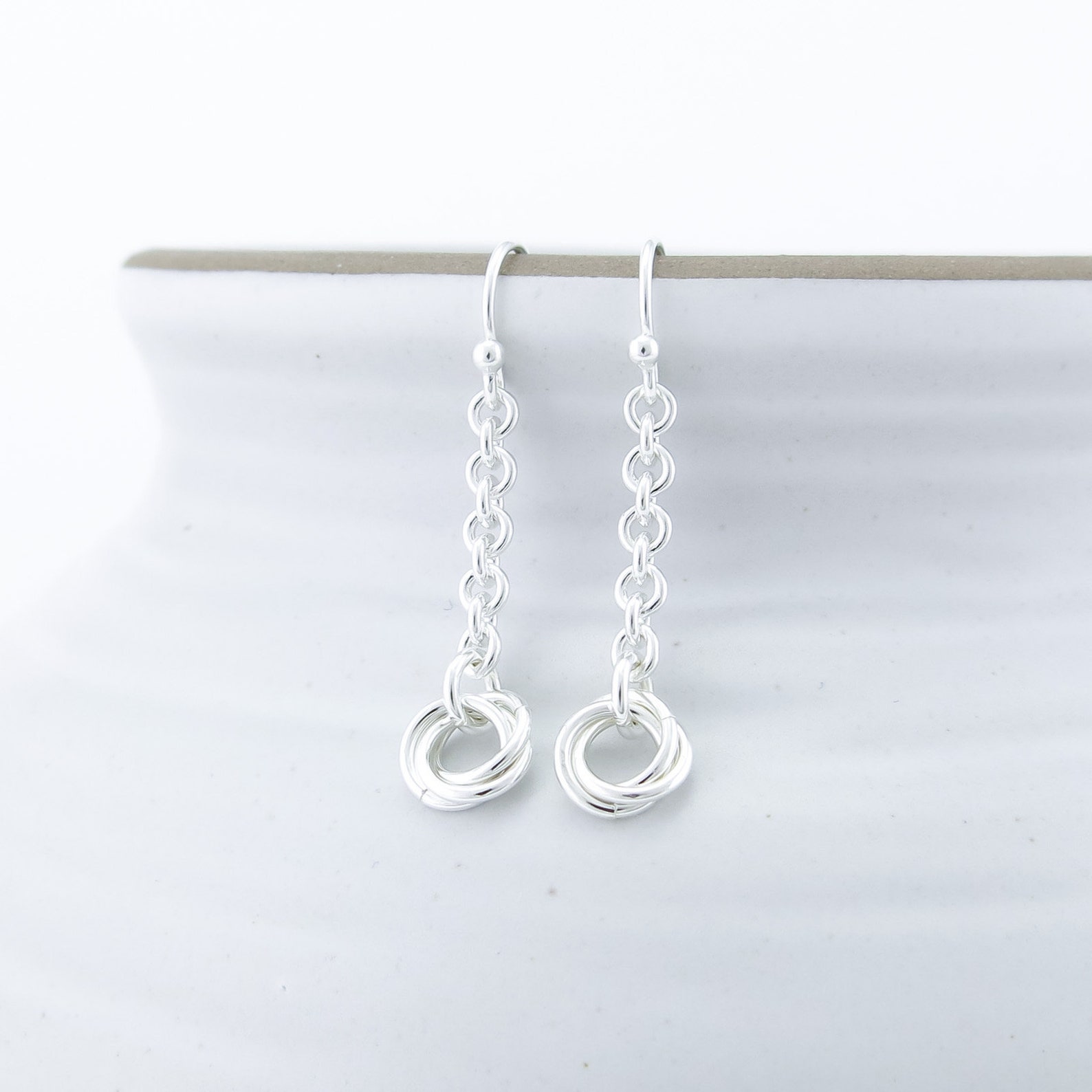 Simple Silver Drop Earrings Minimalist Earrings Silver Everyday ...