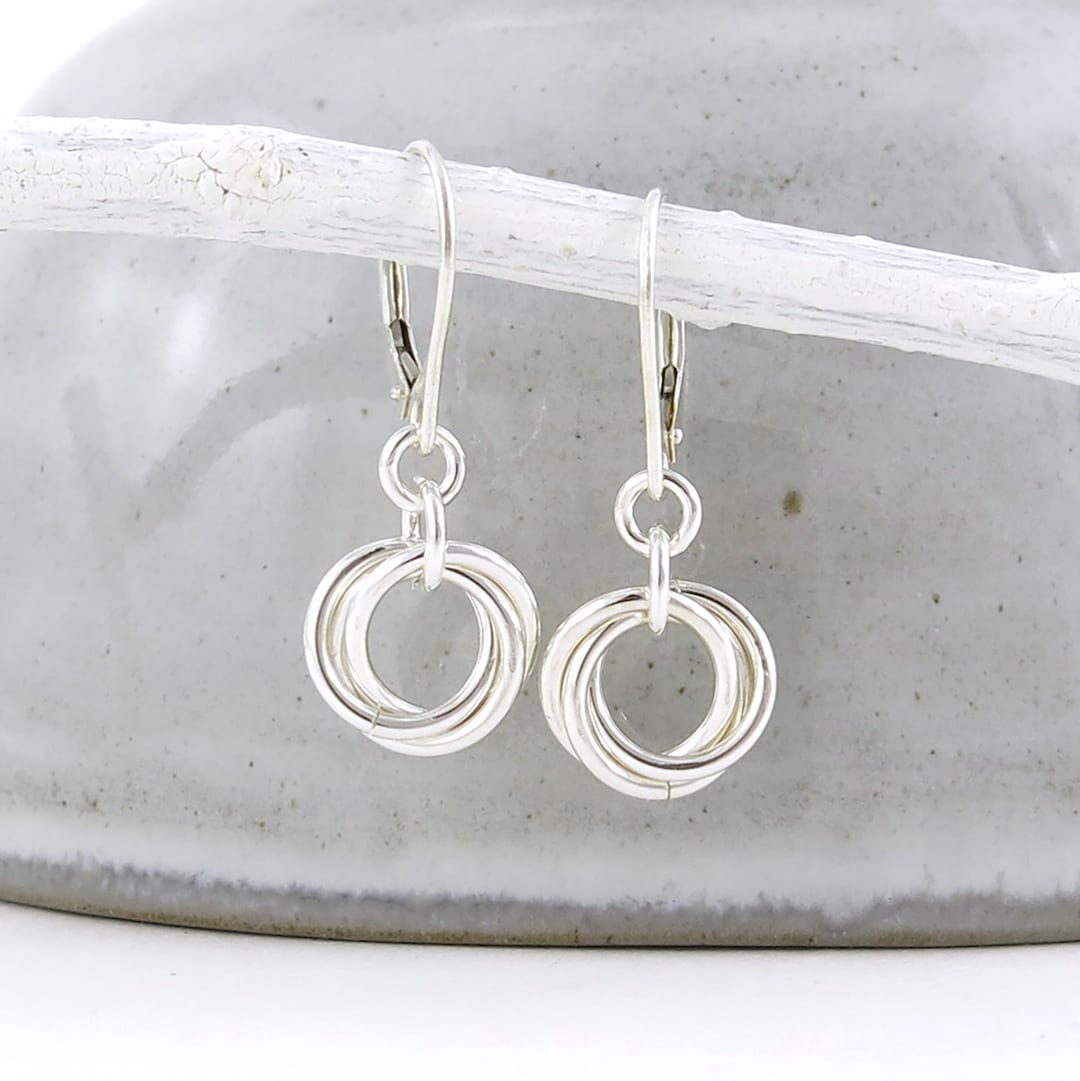 Simple Silver Earrings Lever Back Minimalist Earrings Silver Everyday ...