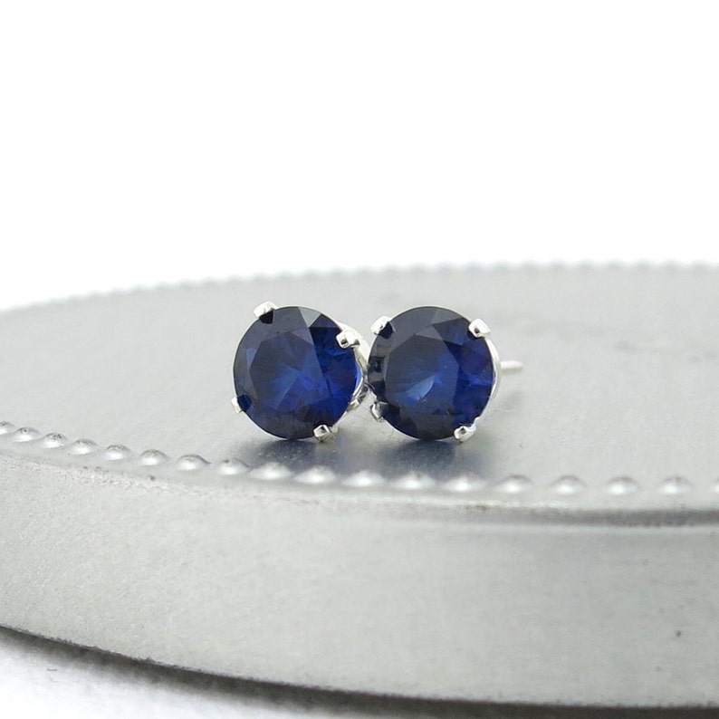 Tiny Stud Earrings Sapphire Stud Earrings Tiny Studs September | Etsy