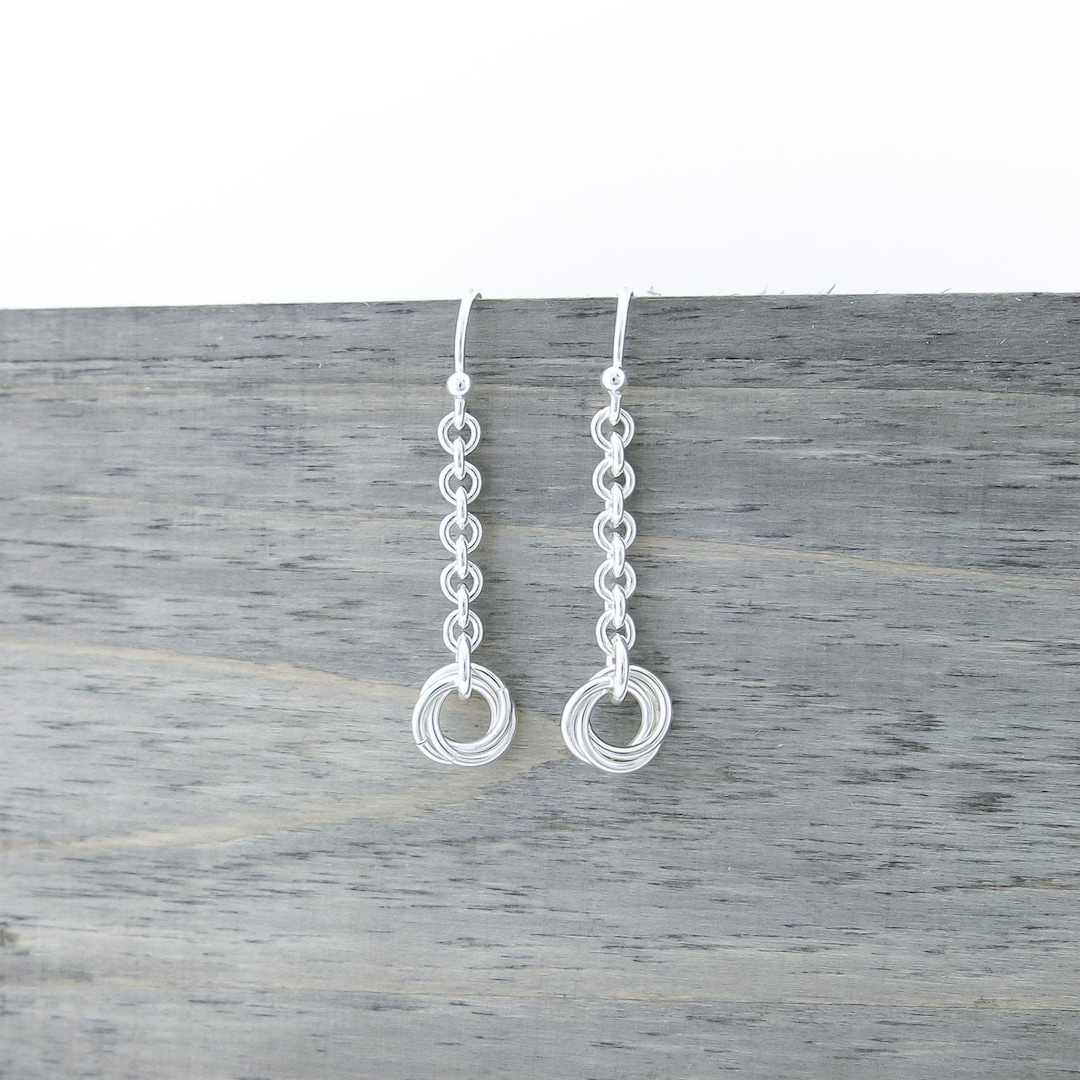 Simple Silver Drop Earrings Minimalist Earrings Silver Everyday ...