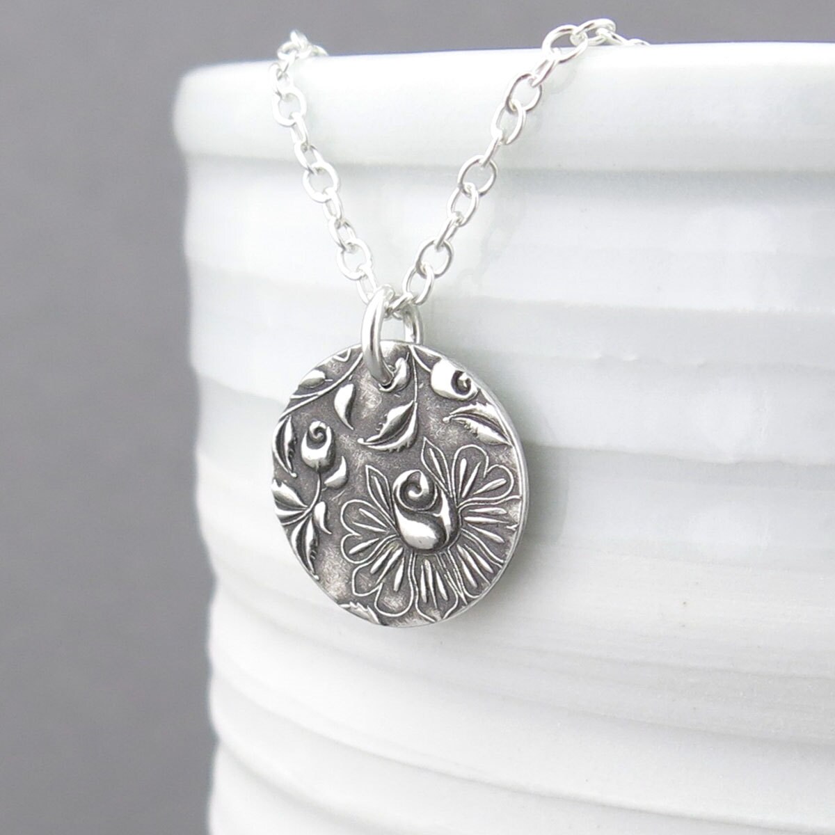 Sterling Silver Necklace Silver Charm Necklace Silver Pendant | Etsy