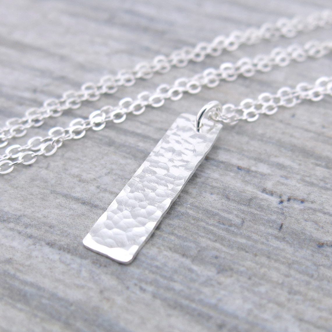 Minimalist Silver Necklace Sterling Silver Bar Necklace | Etsy