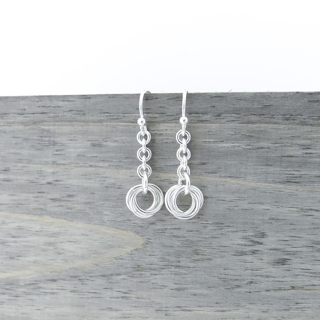 Small Simple Silver Drop Earrings Minimalist Earrings Silver Everyday ...