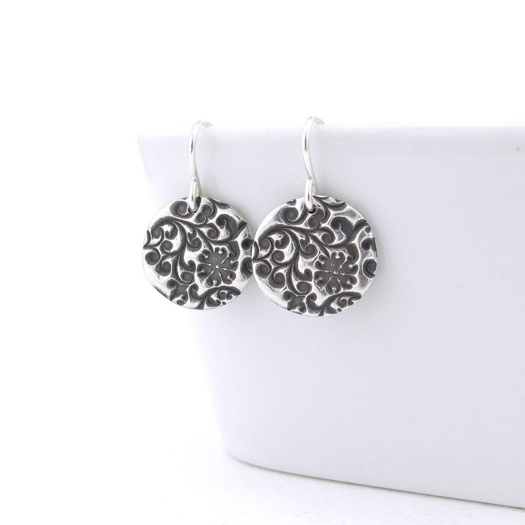 Sterling Silver Earrings Silver Flower Earrings Floral Jewelry Silver ...