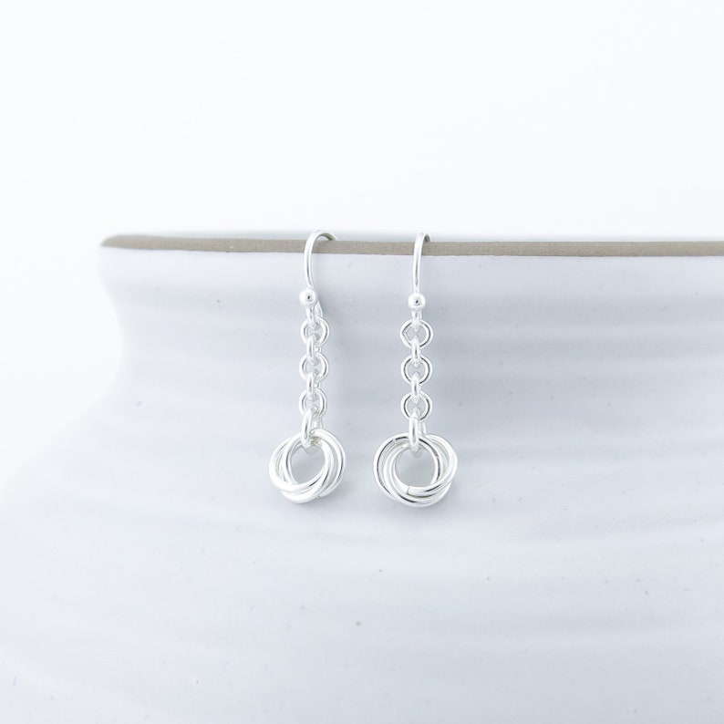 Small Simple Silver Drop Earrings Minimalist Earrings Silver Everyday ...