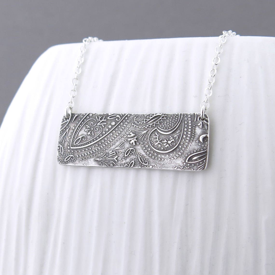 Silver Bar Necklace for Women Sterling Silver Necklace Layering ...