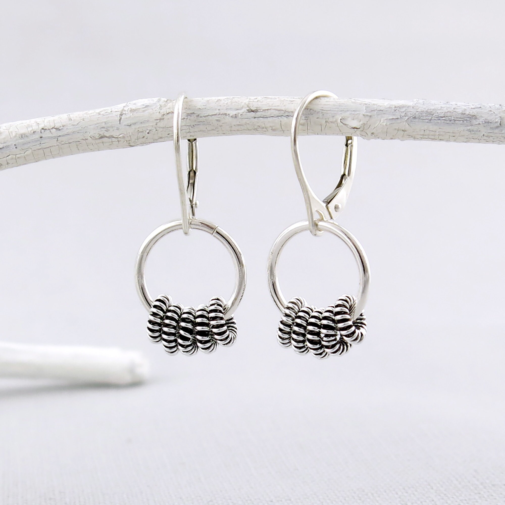 Dainty Silver Hoop Earrings Silver Earrings Tiny Circle Earrings Lever ...