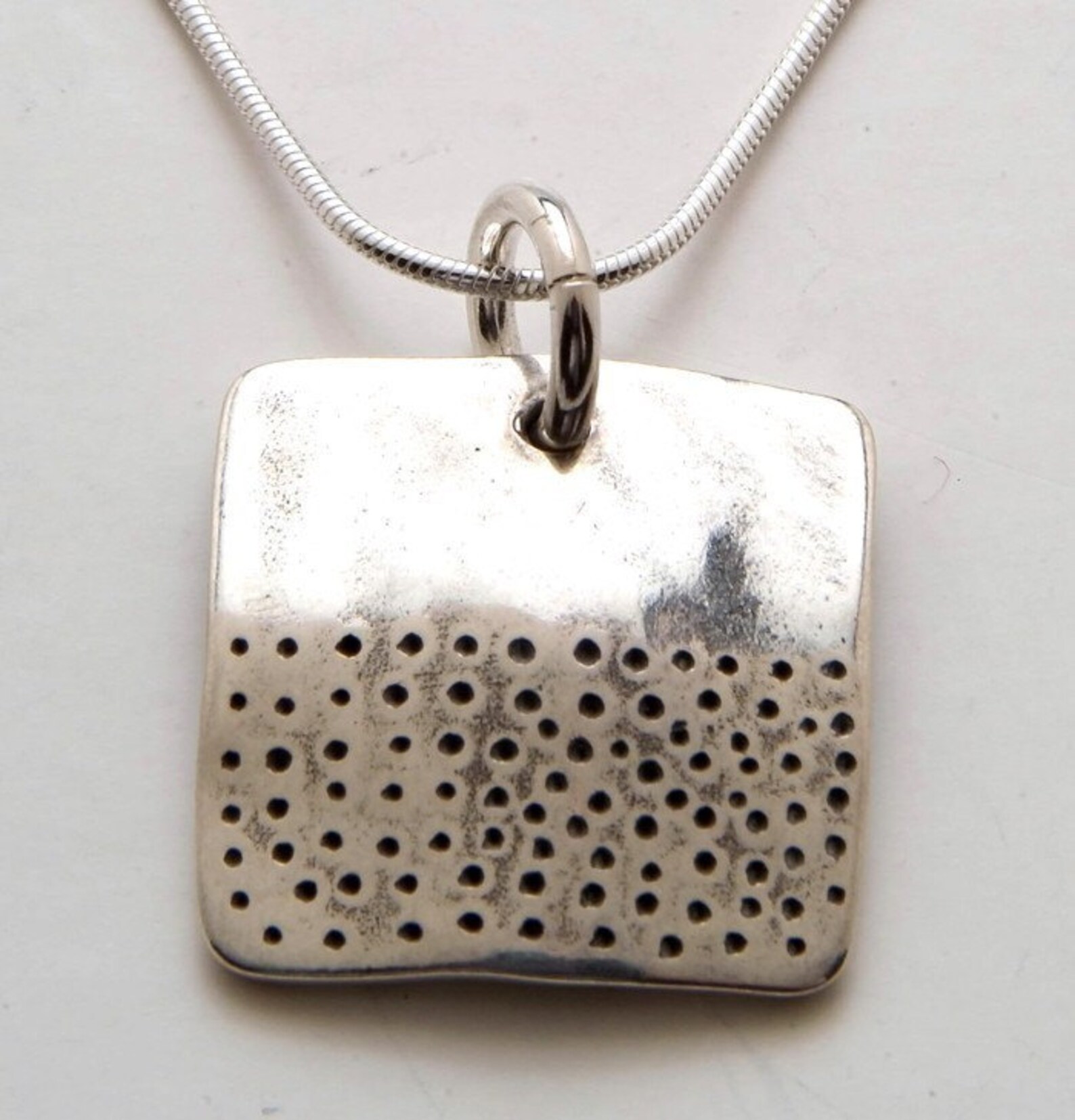 Coin Silver Square Dot Pendant Made From Vintage US Silver Half Dollar ...