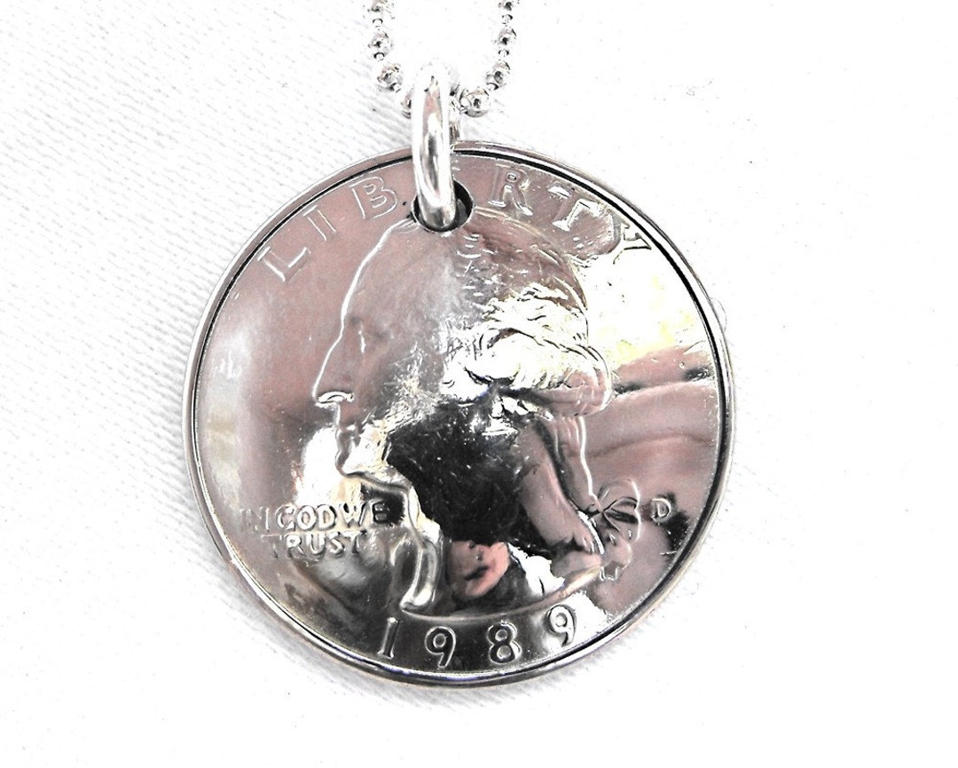 Custom Date Quarter Pendant Modern Year Coin - Etsy