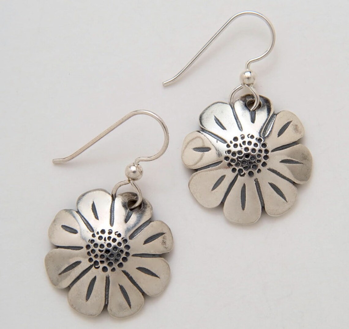 Silver Daisy Earrings Made From Vintage US Silver Standing Liberty ...