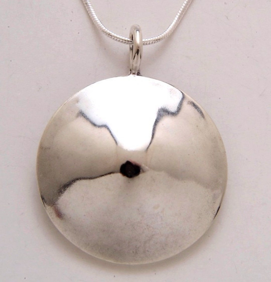 Silver Circle Pendant Made From Vintage US Silver Half Dollar Coin - Etsy