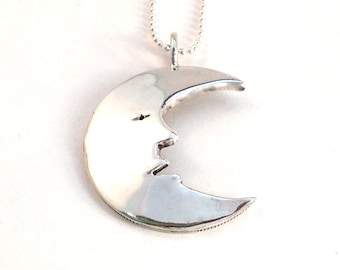 Moon Man Half Dollar Pendant Vintage American Silver Liberty | Etsy