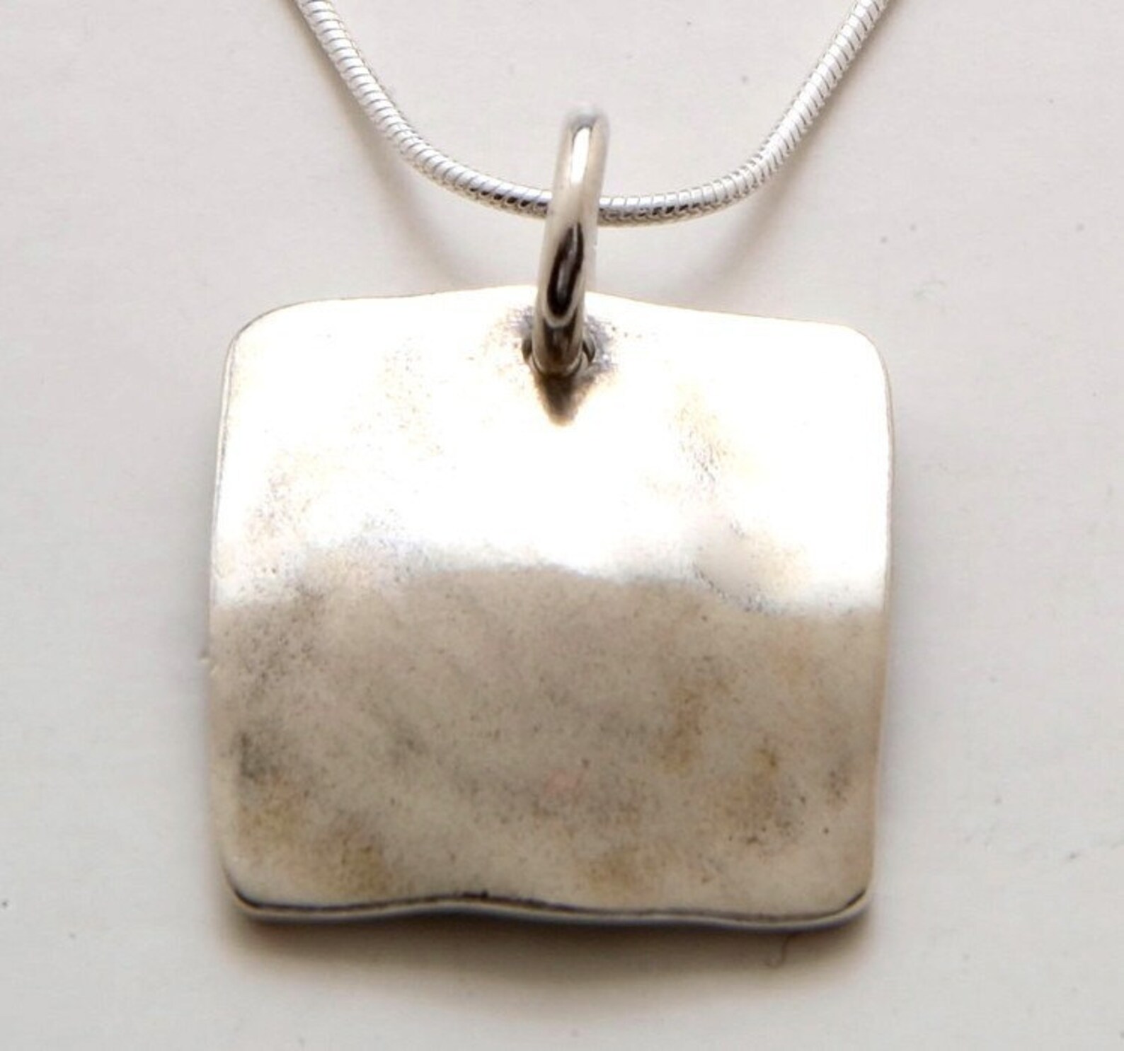Silver Square Pendant Made From Vintage US Silver Liberty Half Dollar ...