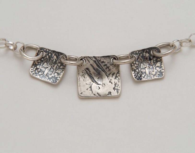 Dimes Quarter Silver Square Diamonds Necklace Made From 3 Vintage ...