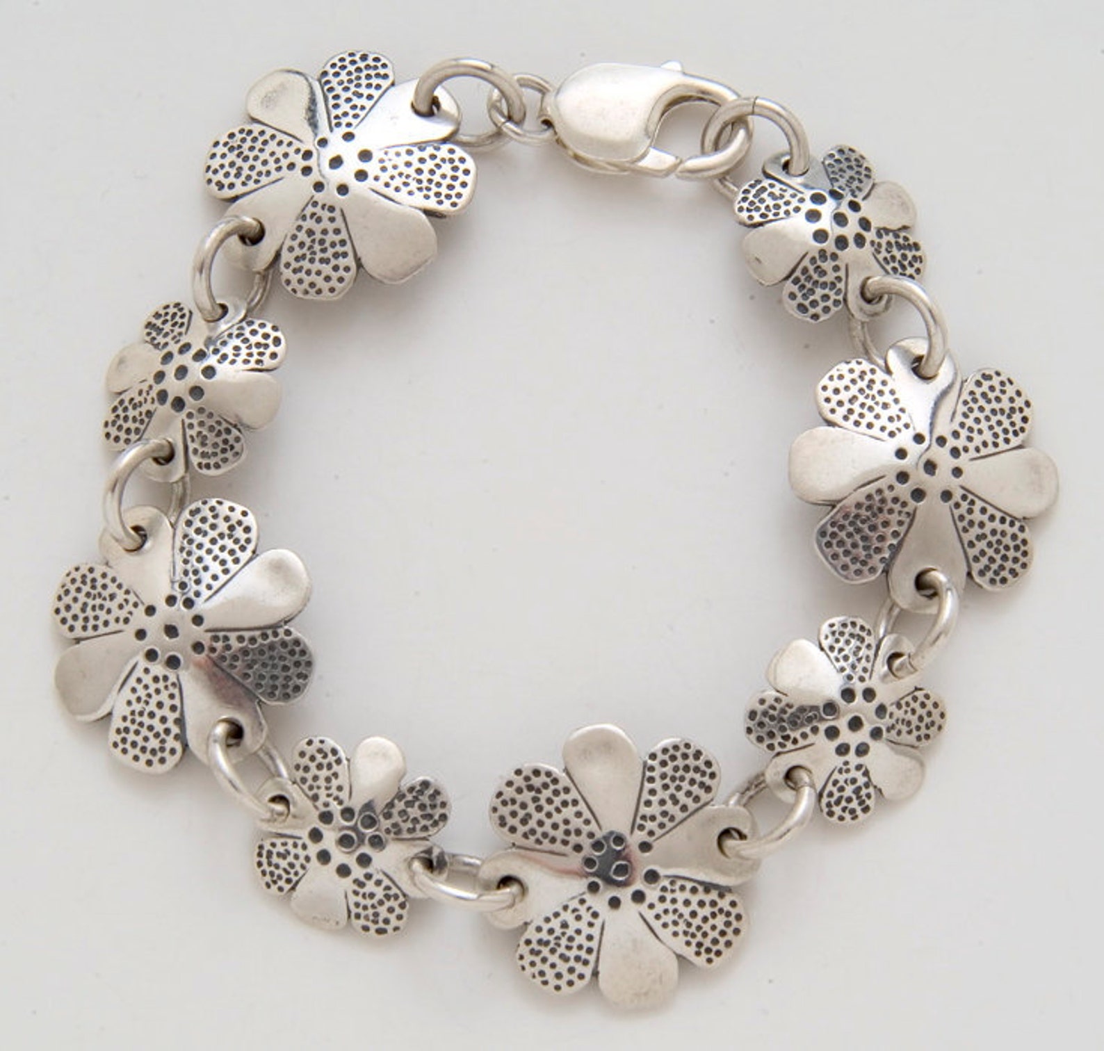 Flower Dimes Quarters Bracelet Made From Vintage Silver American Coins ...