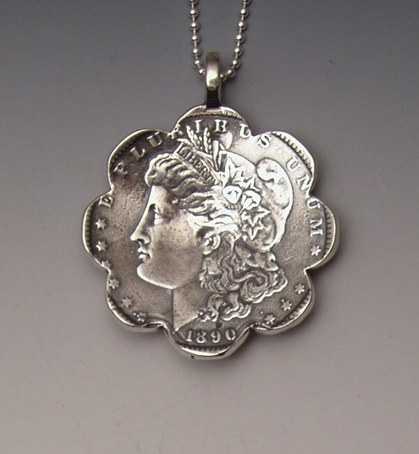 Daisy Dollar Pendant Made From Morgan Silver Dollar Coin - Etsy
