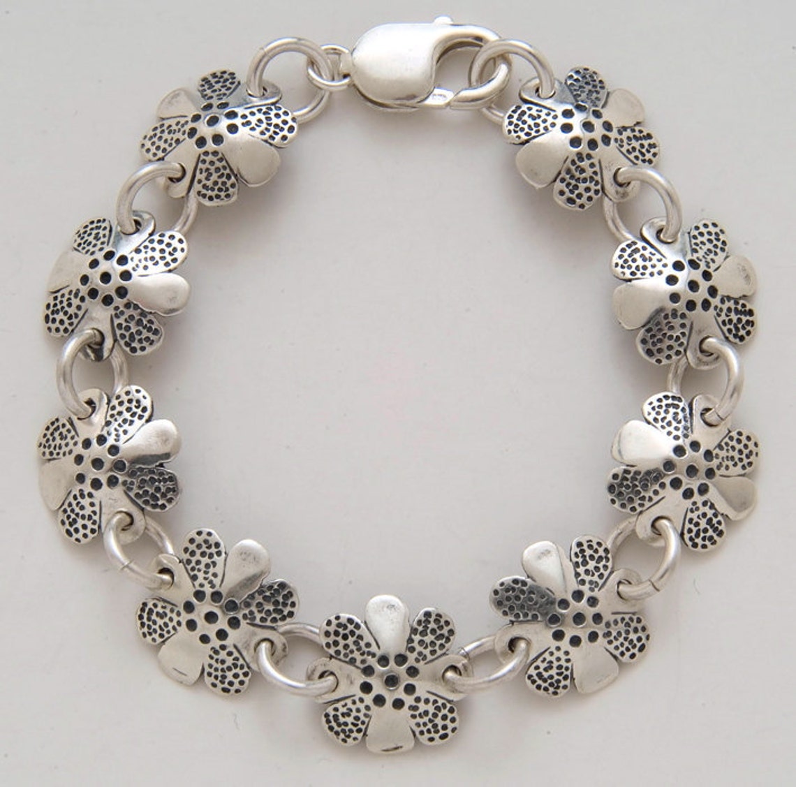 Flowers Bracelet Made From Vintage Silver American Dimes - Etsy