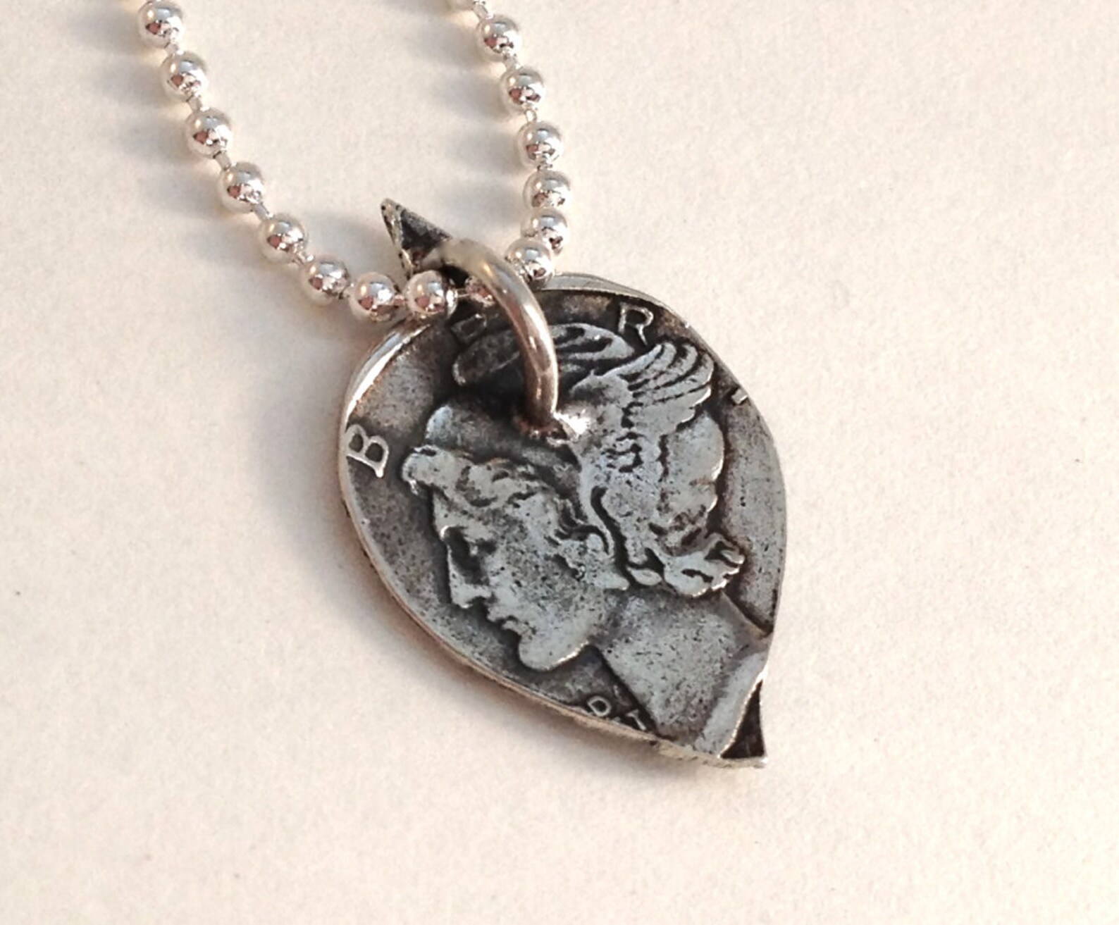 Leaf Dime Pendant Made From Silver Coin - Etsy