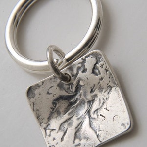Silver Square Diamond Keyring Made From Vintage American Half Dollar ...