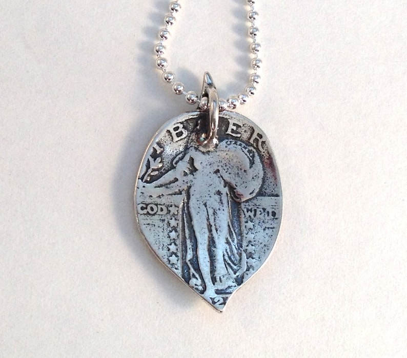 Leaf Quarter Pendant Made From Silver Coin - Etsy