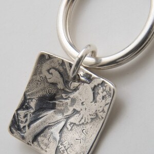 Silver Square Dot Keyring Made From Vintage American Half Dollar Coin ...