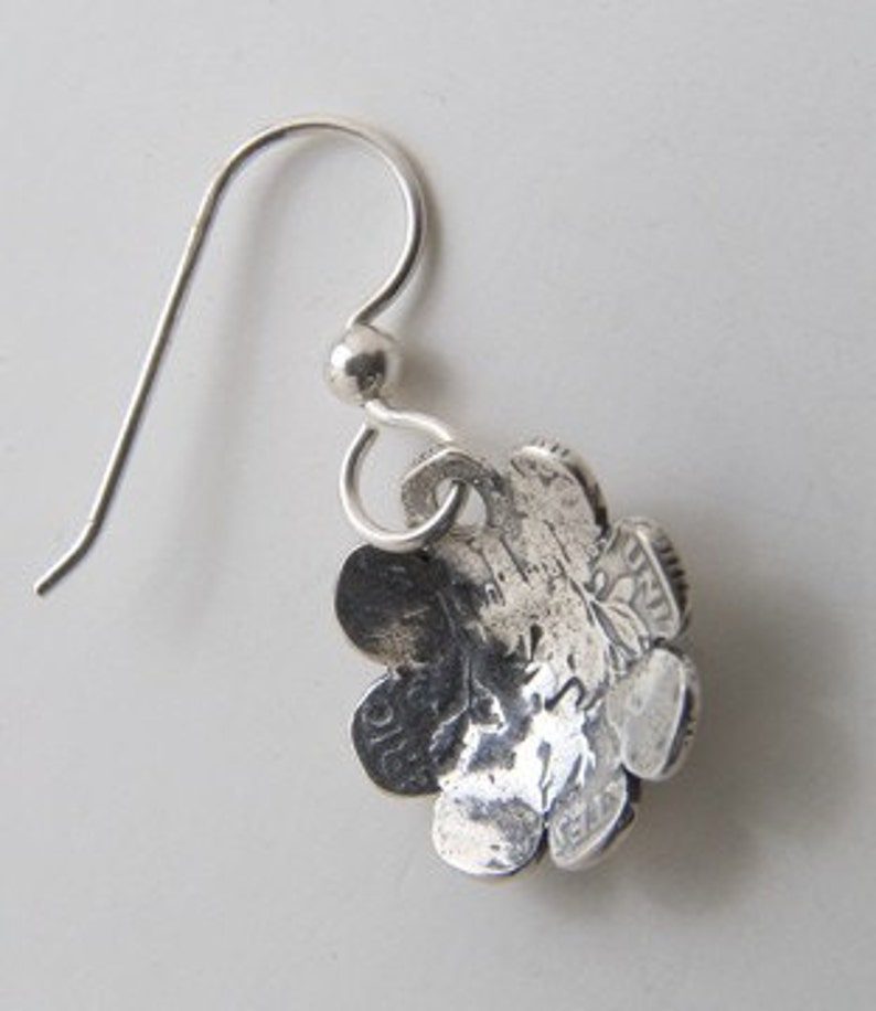 Silver Flower Earrings Made From Vintage American Silver Dimes - Etsy