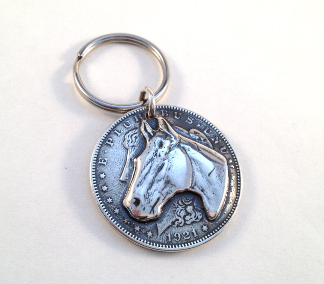 Horse Dollar Keyring Made From Morgan Silver Dollar Coin Key Ring - Etsy